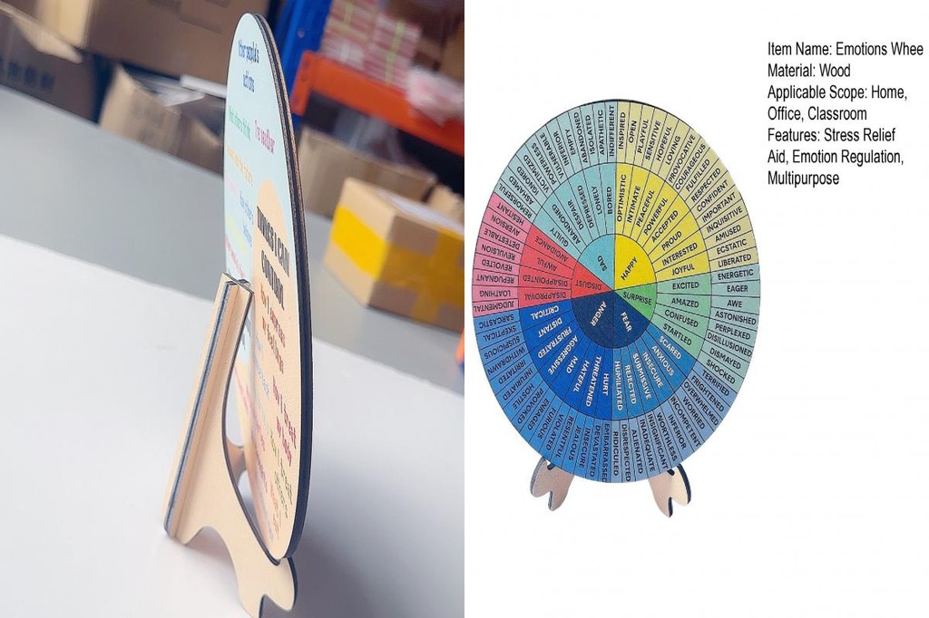 tuingzh Feeling Wheel Chart Mood Management Resource Wood Emotion ...