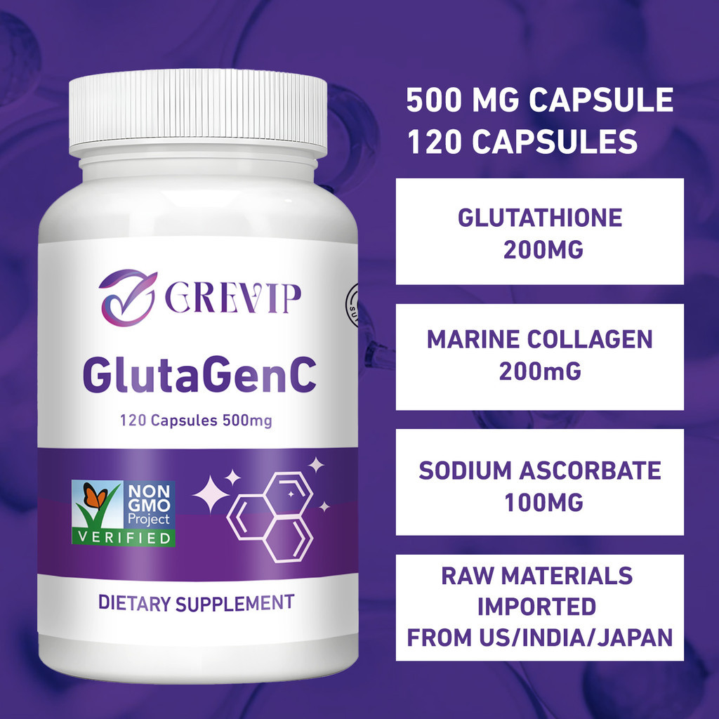 Halal Food GREVIP Glutagen C Glutathione Capsule Glutat+Collagen ...