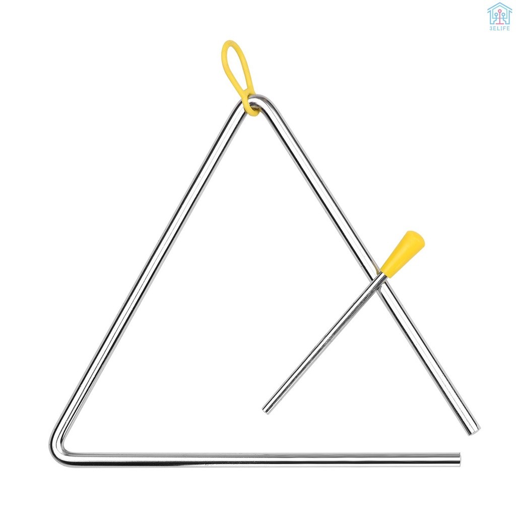 8 Inch Triangle Bell Triangolo with Metal Mallet Idiophone Steel ...