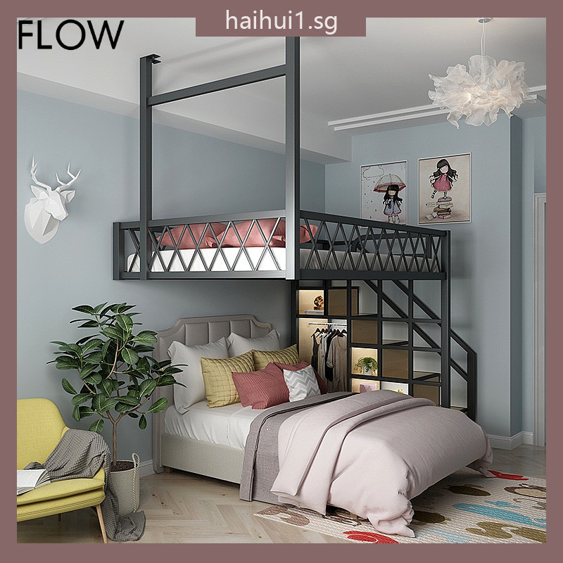 Multifunction HDB Bed Frame Half Height Bed Modern Simple Single Bed ...