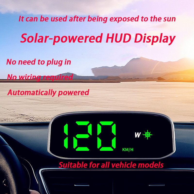 2025 NEW Solar Head Up Display GPS+ Digital Car Speedometer Beidou Dual ...