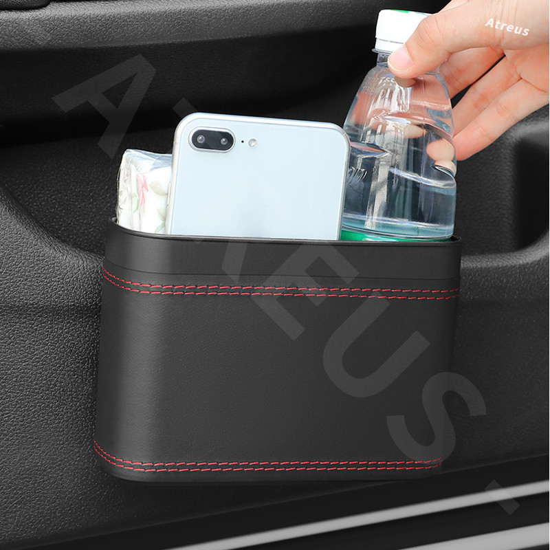 BMW M Multifunction Car Trash Can Garbage Dustbin Organizer Leather ...