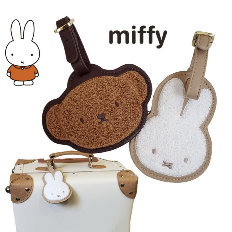 Ready Stock Cute Cartoon Miffy Rabbit Luggage Tag Plush Embroidery ...