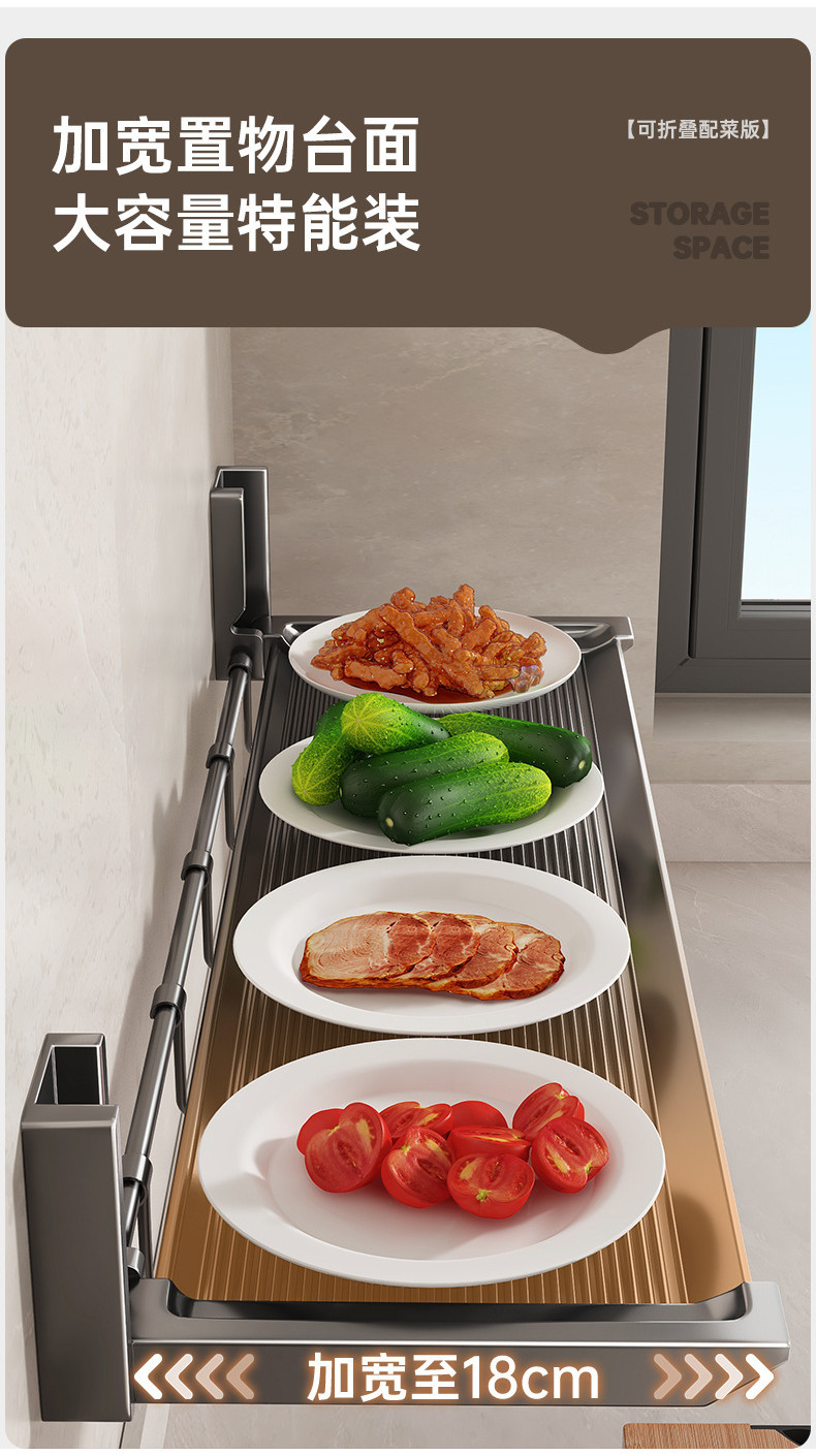 Kitchen Dish Preparation Tray, Foldable Wall Mounted Food Storage Rack ...