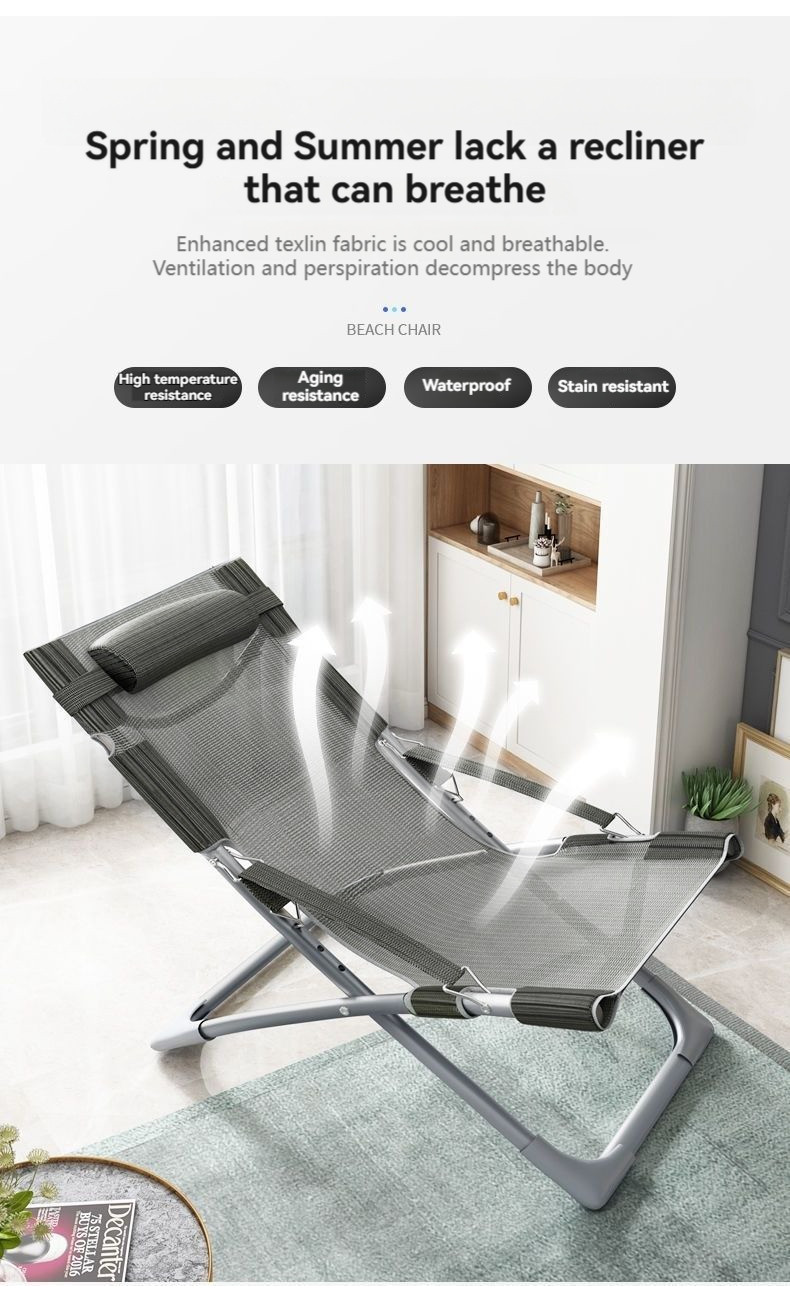 Nap Lounge Chair Portable Folding Sun Lounger Outdoor Beach Chair Home ...
