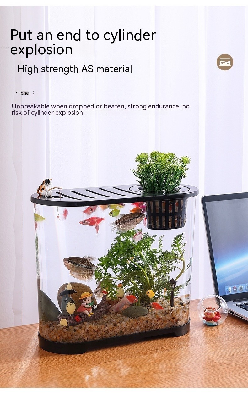 Fish Tank Desktop Aquarium HD Transparent Ecological Fish Tank ...