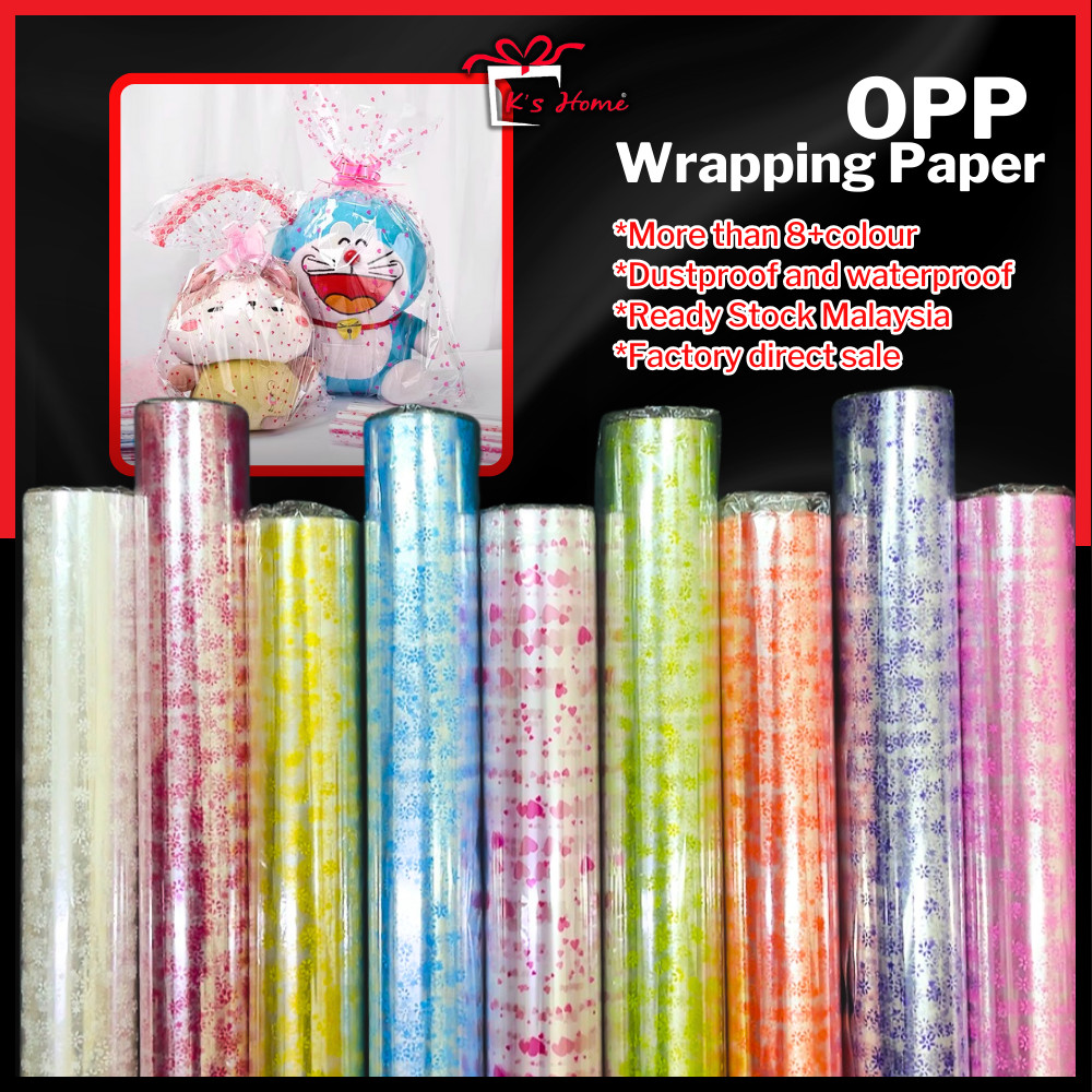 Heart/Flower Shape OPP Wrapping Paper/Hamper Paper/Plastik Pembalut ...