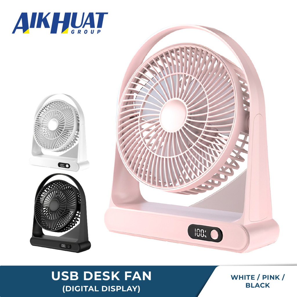 180 Rotation USB Desk Fan Rechargeable USB Fan Adjustable Table Fan ...