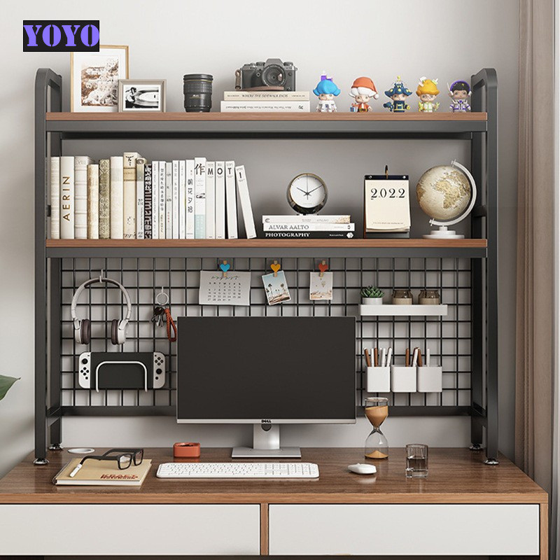 YUA Storage Bookshelf Desktop Storage Multi-layer Iron Shelf Student ...