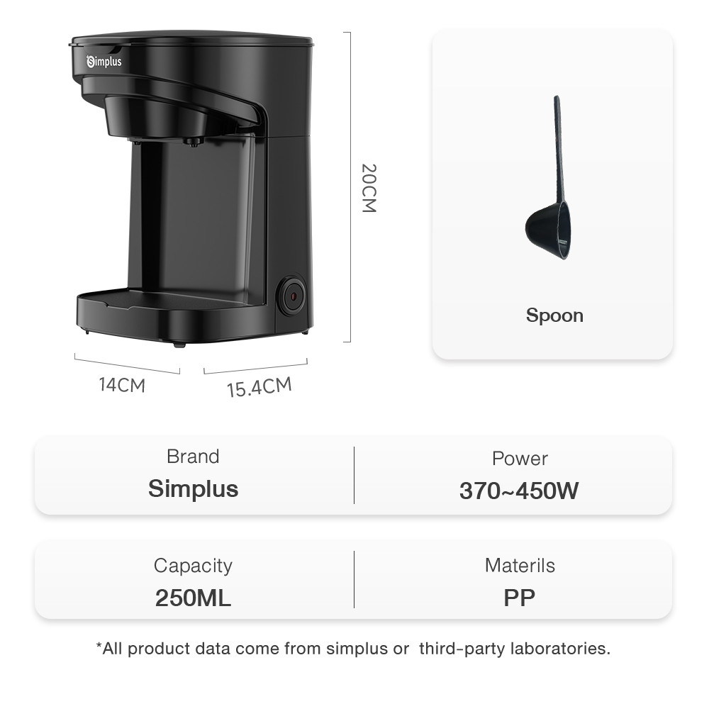Simplus Coffee Maker | Single/Dual Cup Design | 3mins Efficient Brewing | Easy Storage KFJH013 ...