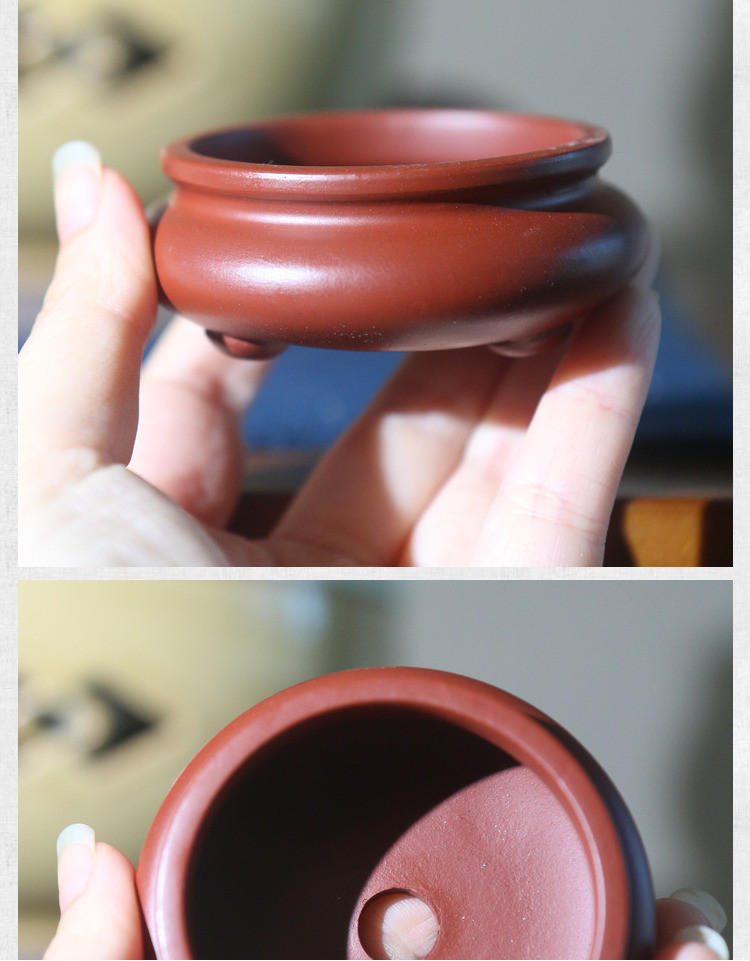 Purple Clay Miniature Flowerpot Miniature Thumb Pot Palm-sized Bonsai ...