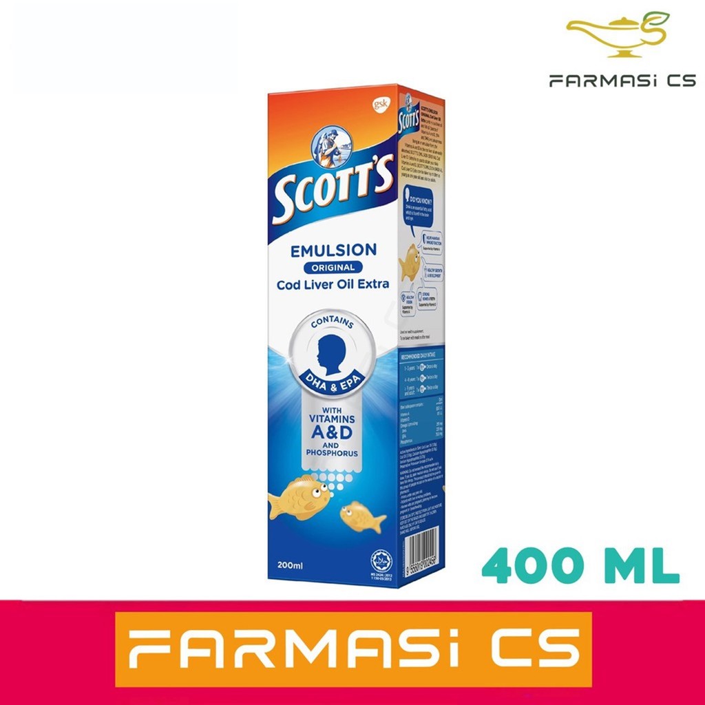 Scott's Emulsion Liver Oil Extra 400ml EXP:12/2025 [ FARMASI CS ...