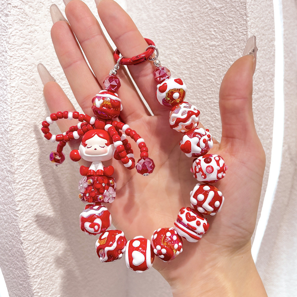 POPMART Series Labubu Sakura Mobile Phone Lanyard Bag Charm Crybaby ...