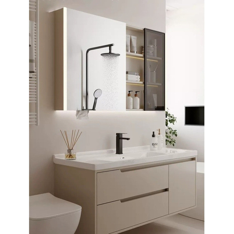Bathroom Cabinet Modern Simple Vanity Cabinet Space Saving Bathroom ...