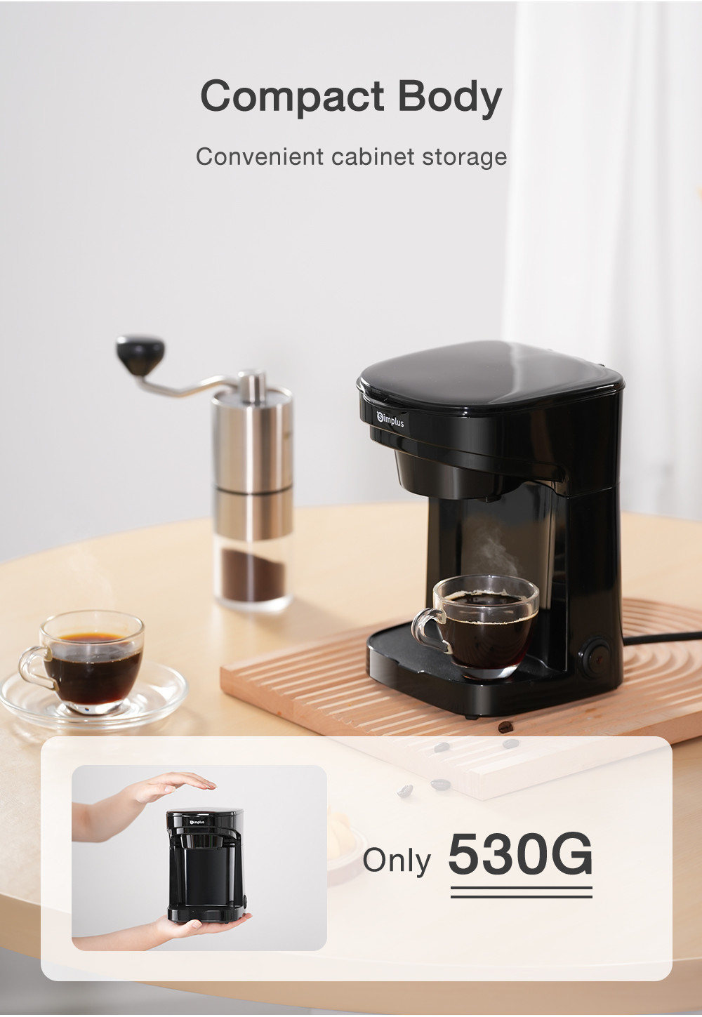 Simplus Coffee Maker | Single/Dual Cup Design | 3mins Efficient Brewing ...