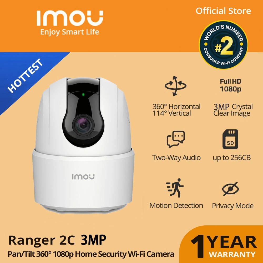 IMOU 360° Pan/Tilt Home Baby Monitor WiFi Camera Human Detection and ...