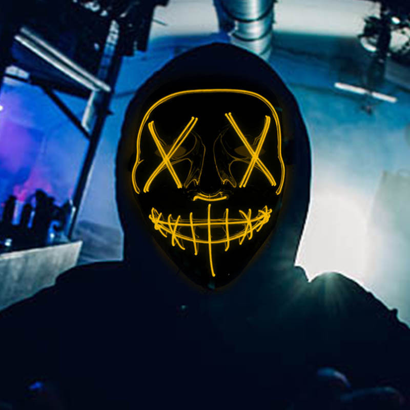 LED Light Up Halloween Festival Mask Disguise Luminous Glowing Mask ...