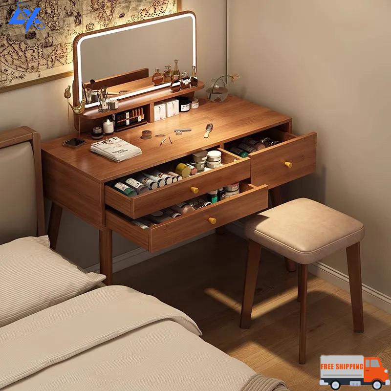 LZ Dressing Table Apartment Small Bedroom Integrated Bedside Storage ...