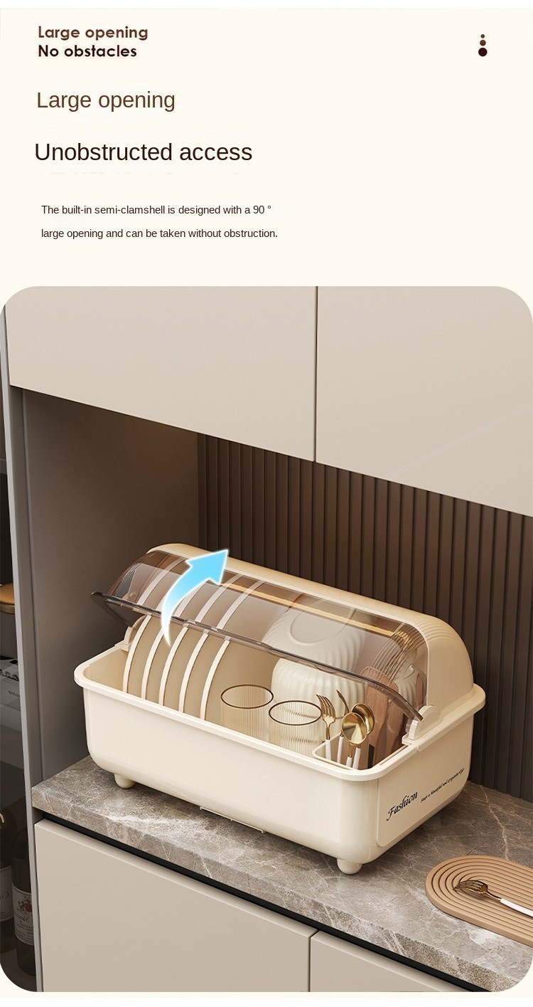 JUJIAJIA Kitchen Dish Rack with Cover/Dish Drainer with Chopstick ...