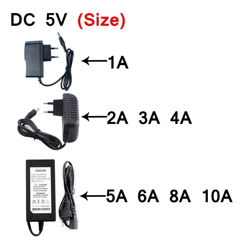 AC 110V - 220V DC 5V 12V 24V Power Supply Adapter 1A 2A 3A 5A 6A 8A 10A 5 12 24 V Volt ...