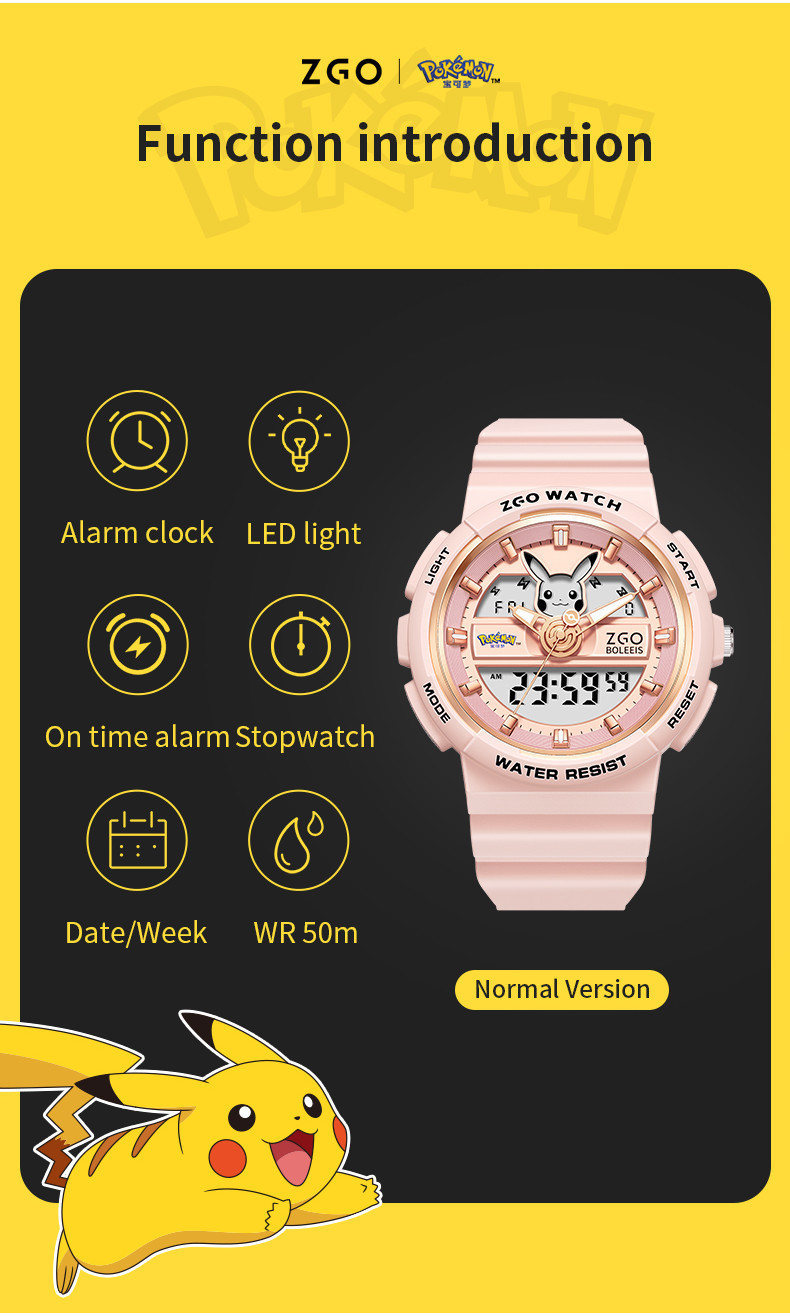 【Ready Stock】ZGO Pokémon Pikachu Kids Watch For Boys For Junior High ...