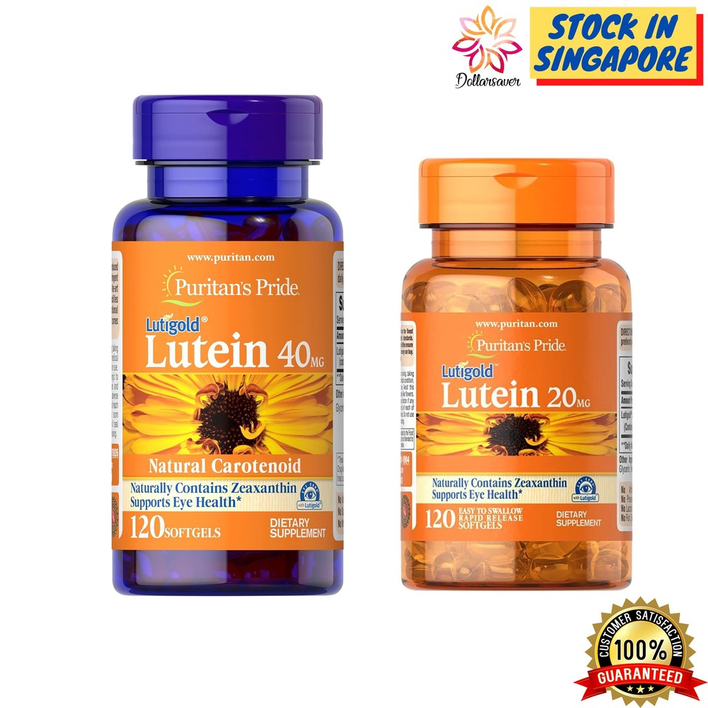 Puritan's Pride Lutein 20mg / 40mg 120 Softgels Eye Supplement Lutigold ...