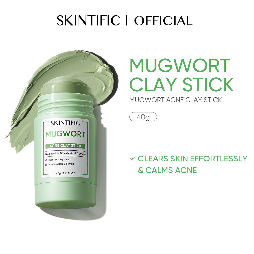 SKINTIFIC Mugwort Acne Clay Mask Stick Mud Clay Mask Cleanses Pores ...