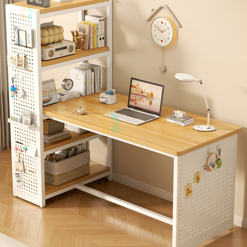 Office Table Study Table Integrated Desk Bookshelf Pegboard Computer ...