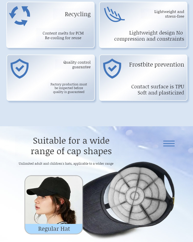Summer Heat Reduction No Burrs Cooler Cap Continuous Cooling Summer ...