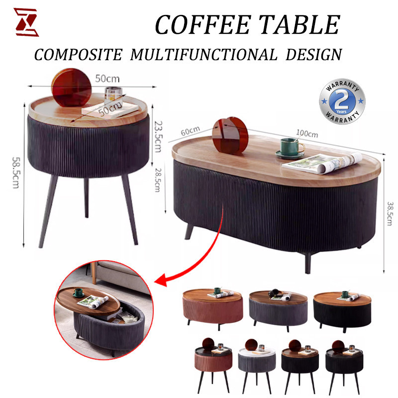 LRJ Coffee Table Nordic Side Tea Enclosed Storage Sofa Corner Edging ...