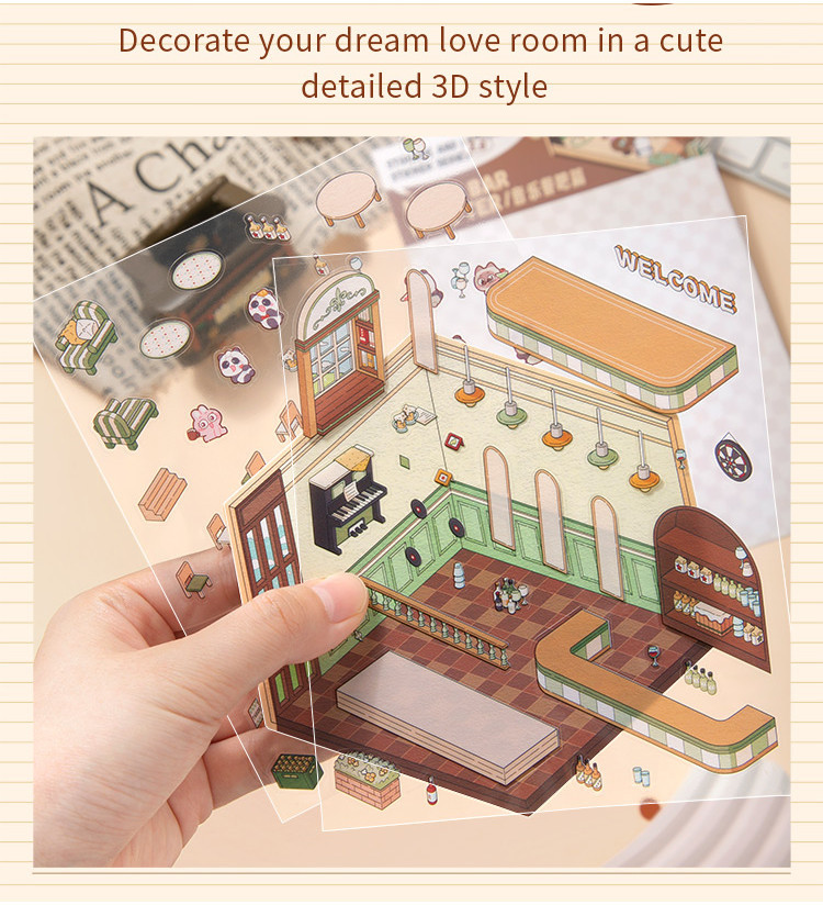 Idako 3D Stickers Miniature [Storage Landscaping Series] Stickers DIY ...