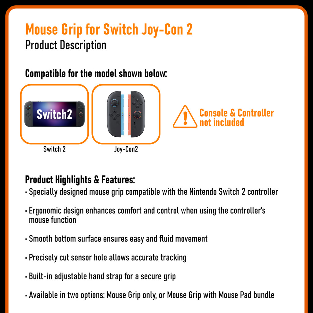 JYS Switch2 Mouse Grip Case Ergonomic Holder for Nintendo Switch 2 Joycon Controller JYS-NS2296 ...