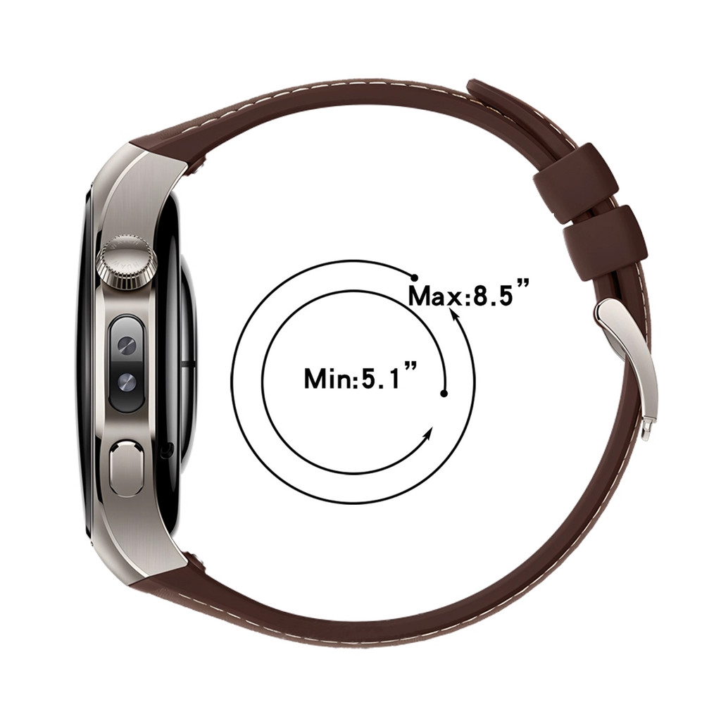 Luxury Leather Strap For Huawei Watch 5 46MM No Gaps Rubber Band For ...