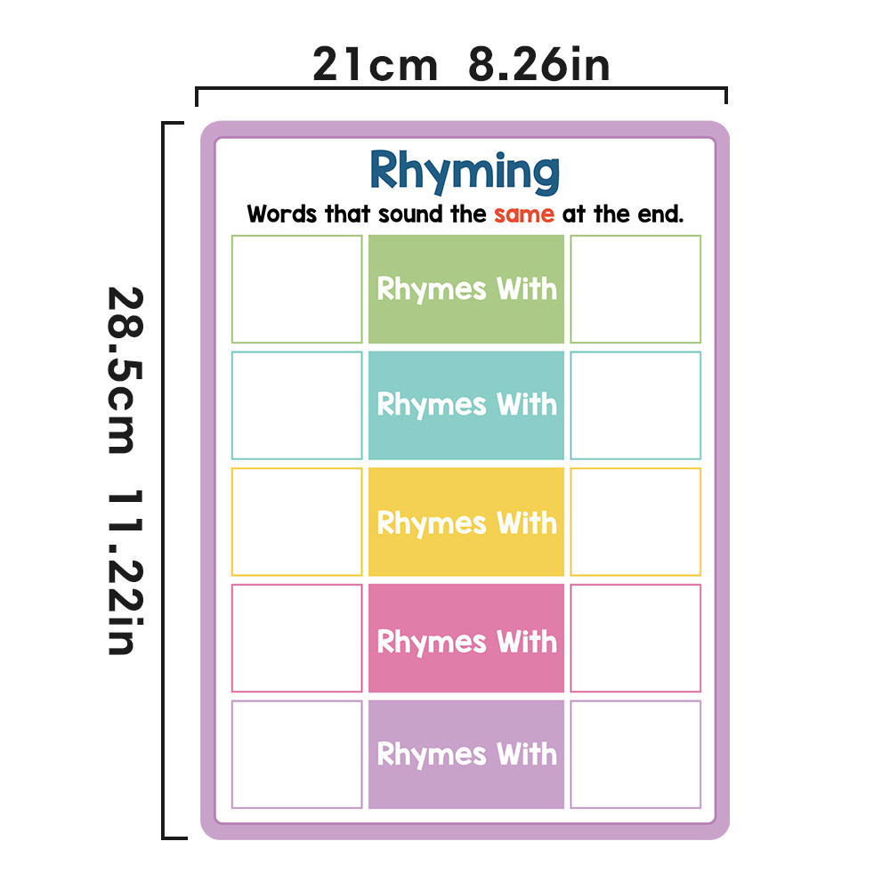 4Pcs CVC Phonics Whiteboard for Kids Children Kindergarten Dry Erase ...