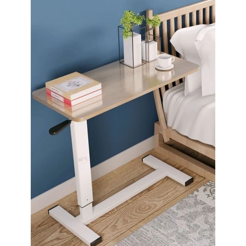 Solid Wood Side Table Adjustable Small Table Foldable Movable Table ...