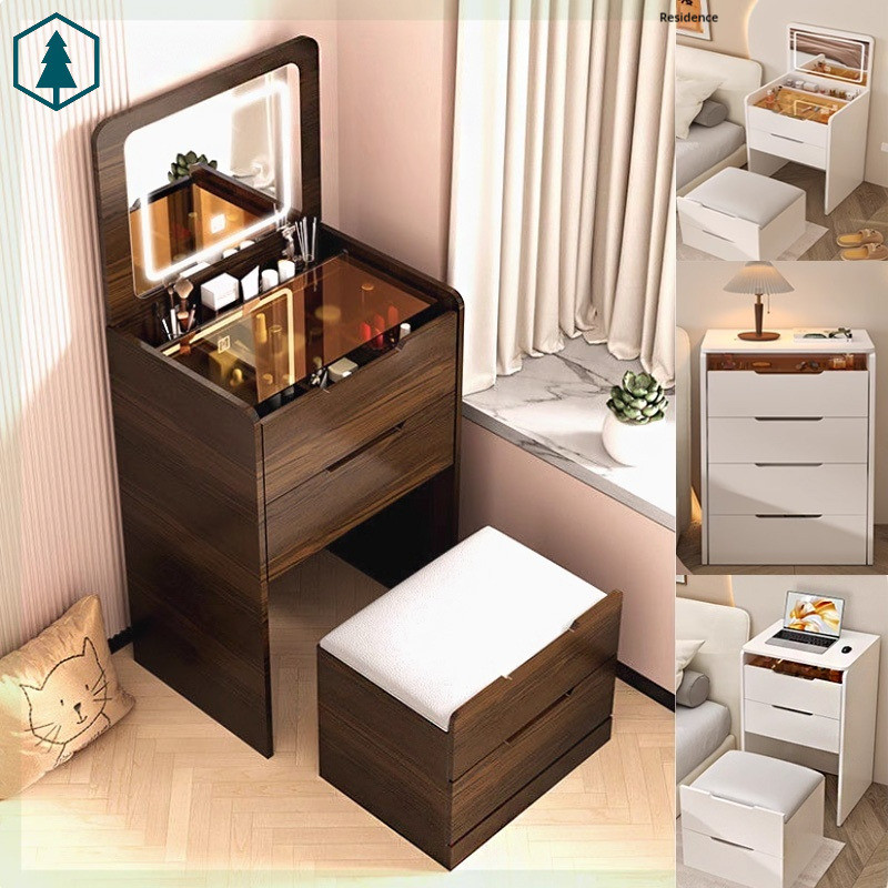 DZ Dressing Table Apartment Small Bedroom Integrated Bedside Storage ...