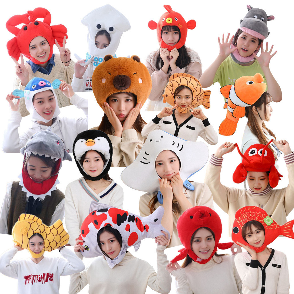Ready Stock~Cute Funny Crab Octopus Snapper Headgear Sea Animal ...
