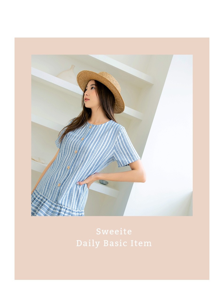 Weekend X Ob Design Casual Women Clothes Short Sleeve Striped Linen ...
