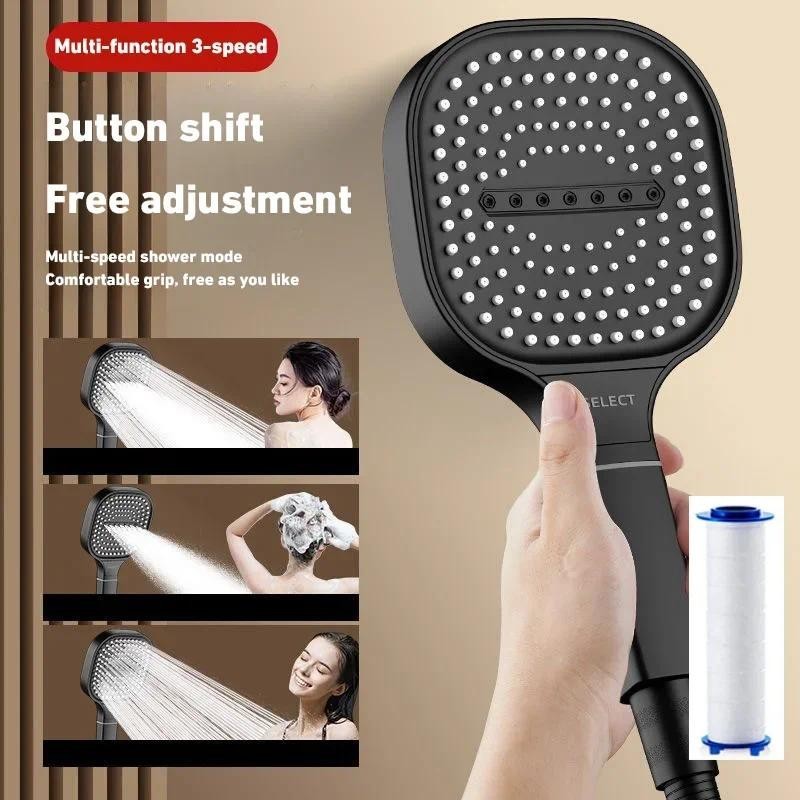 Large Panel 3 Modes High Pressure Water Saving Shower Head Massage ...