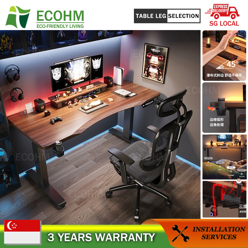 ECOHM Computer Desk Electric Lifting Table Height Adjustable Office ...