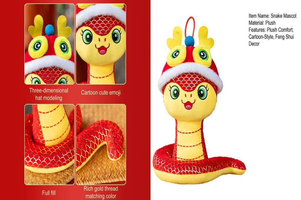 Snake Stuffed Snake Mascot Plush Toy Year of the Snake Plush Toy Cute ...