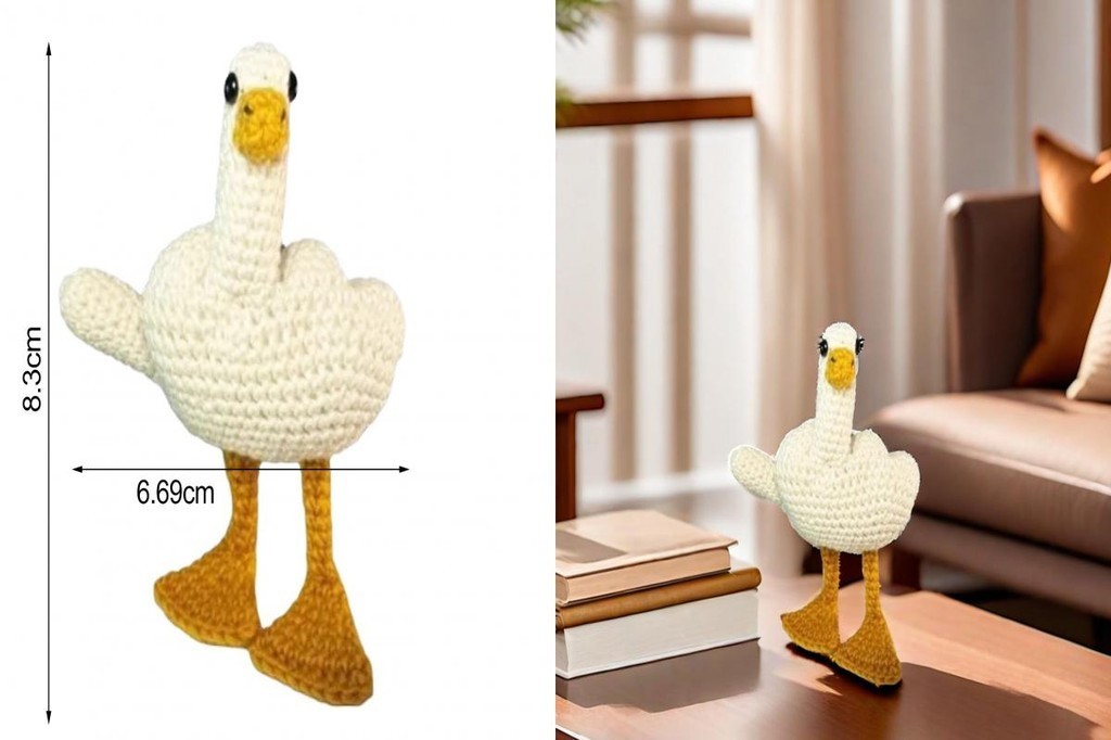 Crochet Middle Finger Duck Handmade Middle Finger Duck Middle Finger ...