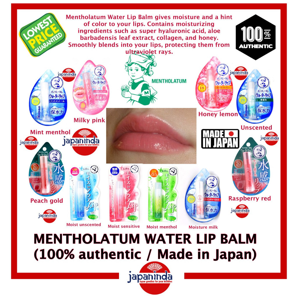 MENTHOLATUM Water Lip Balm/Moist in Aqua Lip (100% Authentic) Made in ...