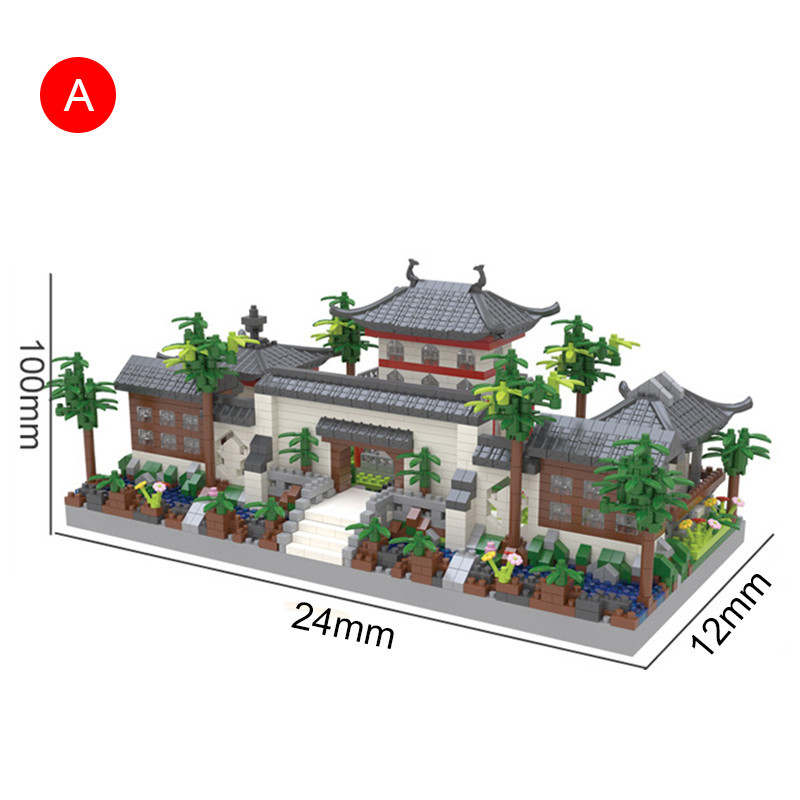 1800+PCS Suzhou Garden Building Block Toy Titanic 3D Model Mini Diamond ...