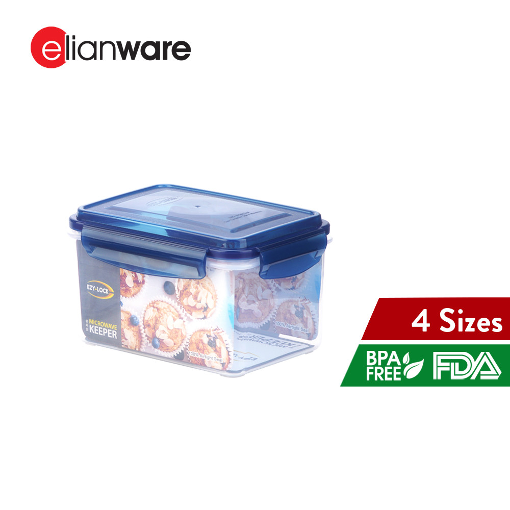 Elianware 1PC/4PCS Ezy-Lock Premium Microwavable Food Container Storage ...