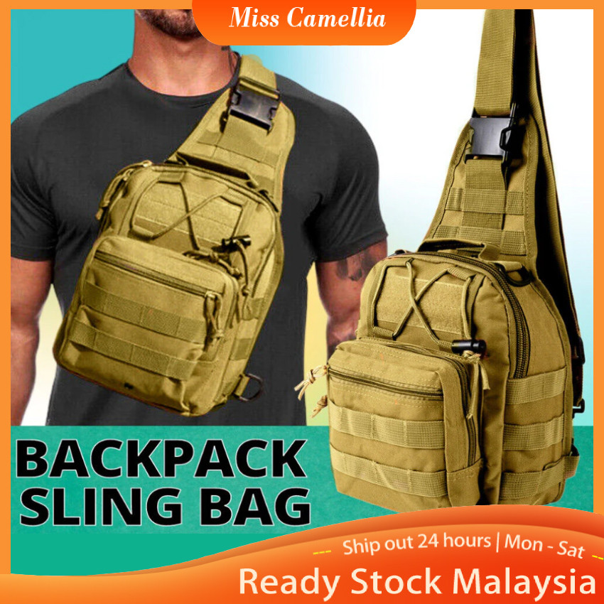 Men Backpack Tactical Sling Chest Pack Shoulder Bag Outdoor Hiking ...