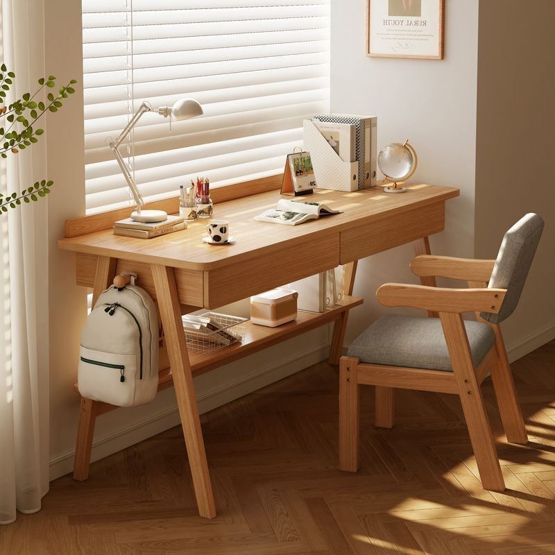 Study Table Desk Office Table Simple Make up Table Household Solid Wood ...