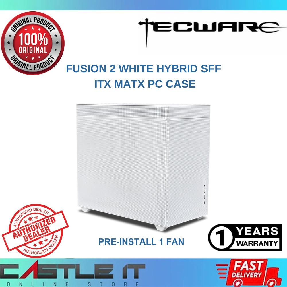 Tecware FUSION 2 WHITE Hybrid SFF Small Form Factor ITX MATX PC Casing ...
