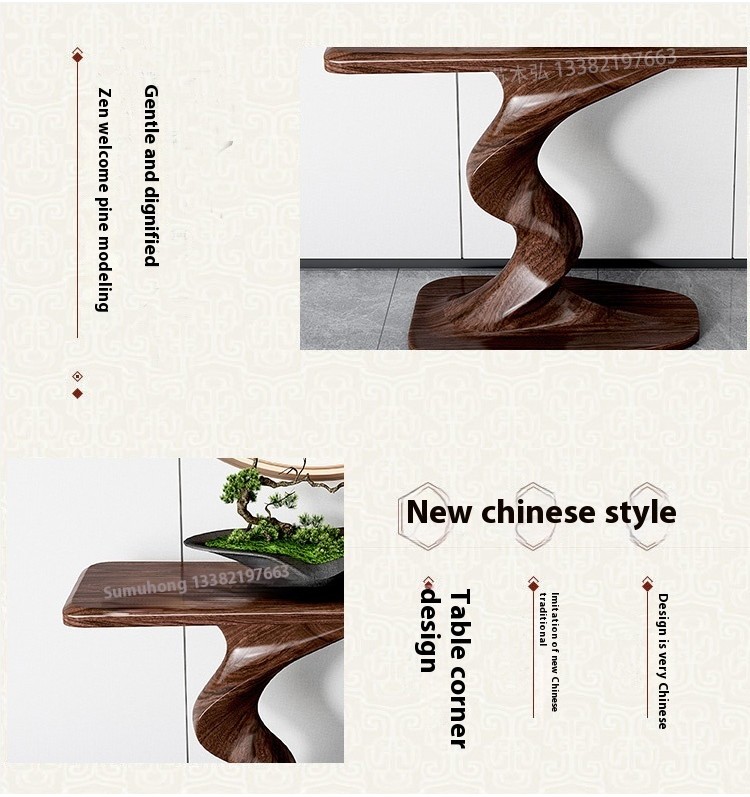 Table Sdfer New Chinese Style Entrance Foyer Table With Black Gold ...