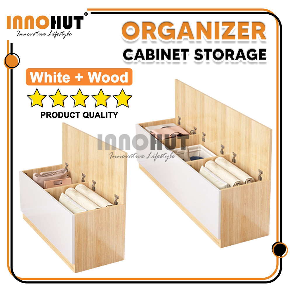 Innohut Wooden Bedside Organizer Storage Cabinet Side Table Floor ...
